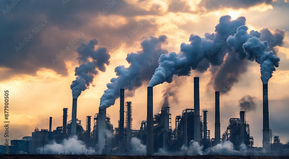 Chemical industries releasing toxic smokes into the air and causing ...