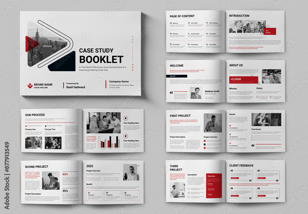 Modelo de Case Study Booklet do Stock | Adobe Stock