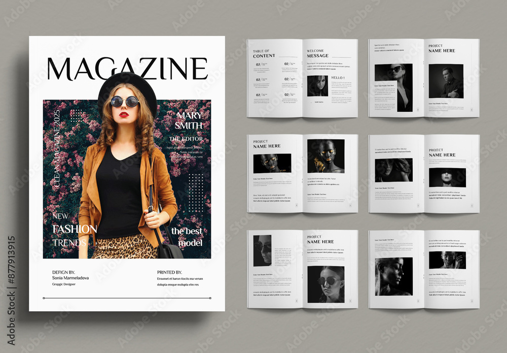 Modern Magazine Layout Stock Template | Adobe Stock
