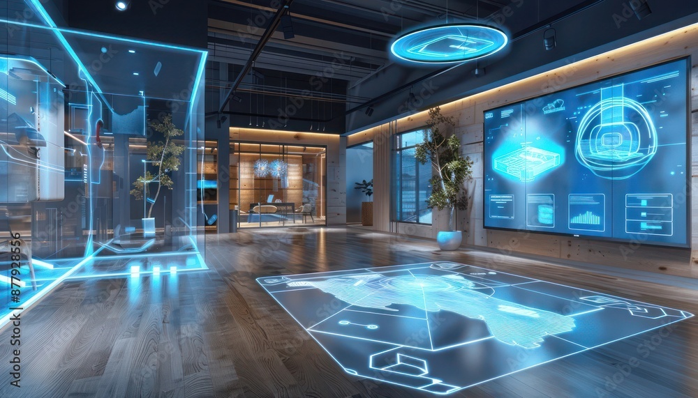 An immersive virtual reality showroom featuring digital twins of ...