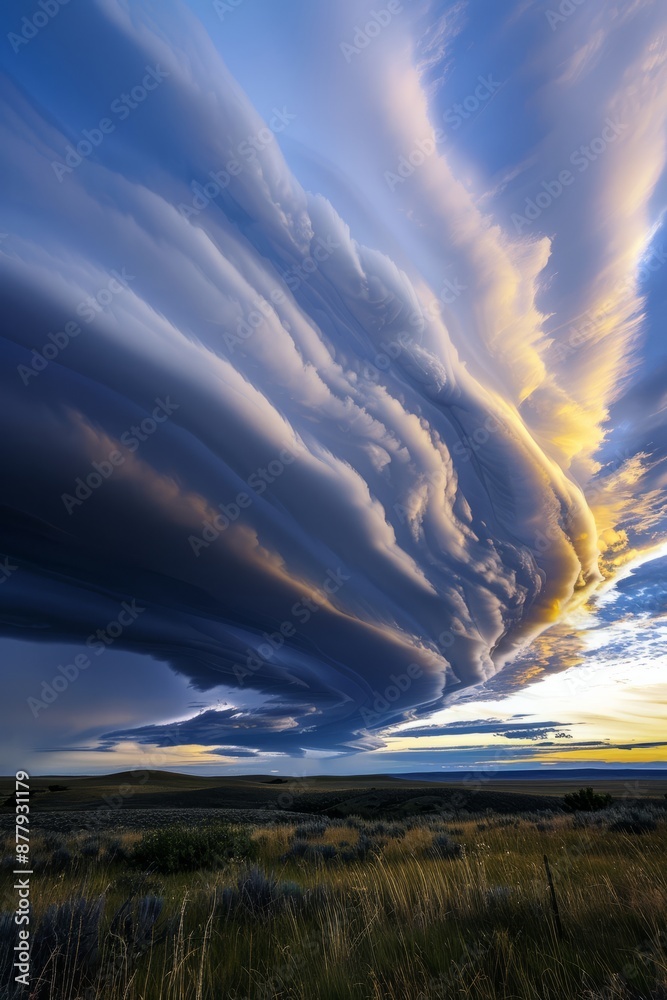 Arcus clouds stretching ominously across the horizon, their long and ...