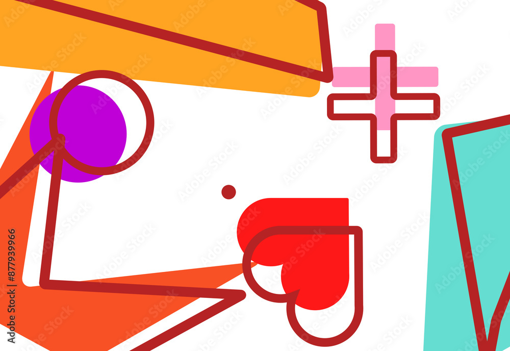 Cartoon background of colored shapes Stock Illustration | Adobe Stock