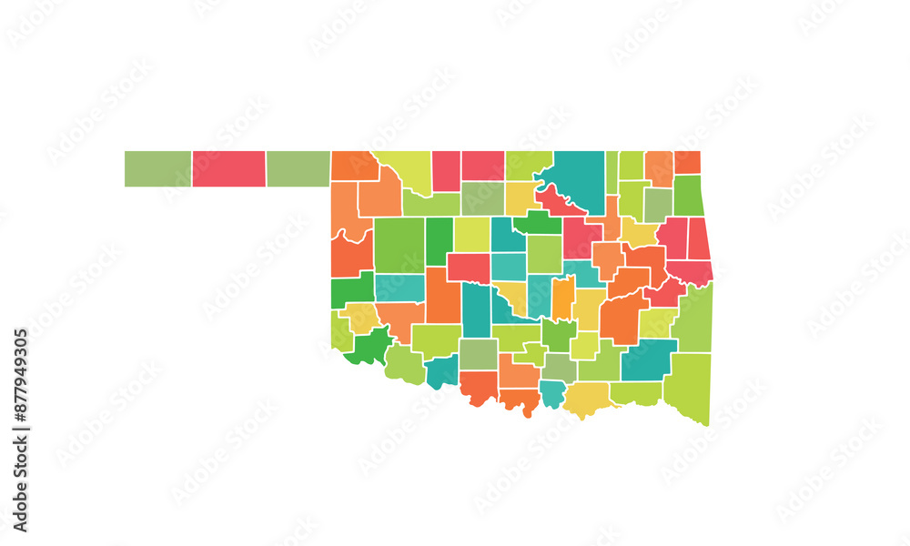 Map of the Oklahoma state.used for education,Travel worldwide, earth ...