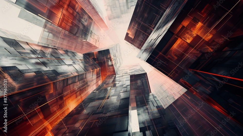 Architectural composition of fragmented forms and intersecting planes ...