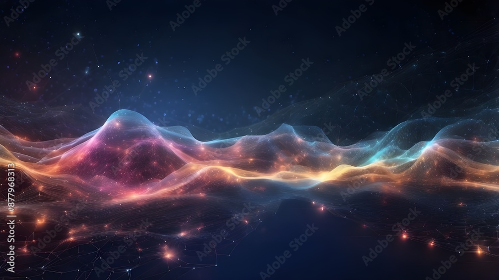 Digital backdrop for data, AI, technology, audio, graphics, and other ...