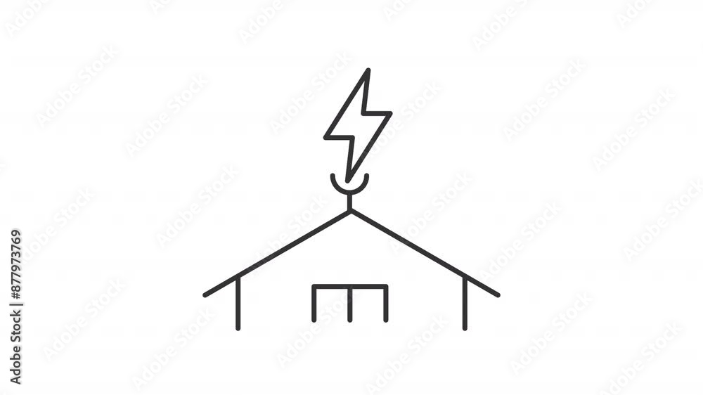 Home electrification line animation. Electricity animated icon. Jumping ...