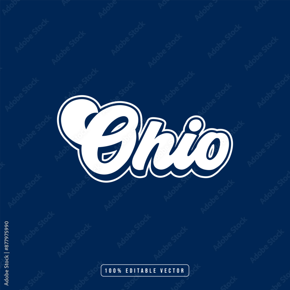 Ohio text effect vector. Editable college t-shirt design printable text ...