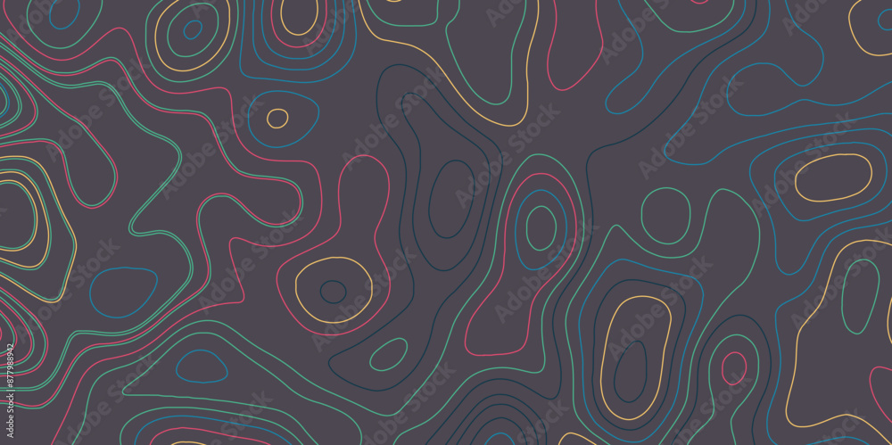 Abstract topographic and geography contour map grid backdrop vector ...