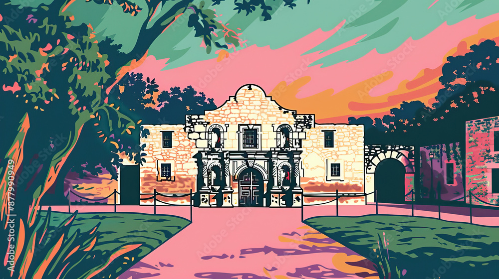 Risograph riso print travel poster, card, wallpaper or banner ...