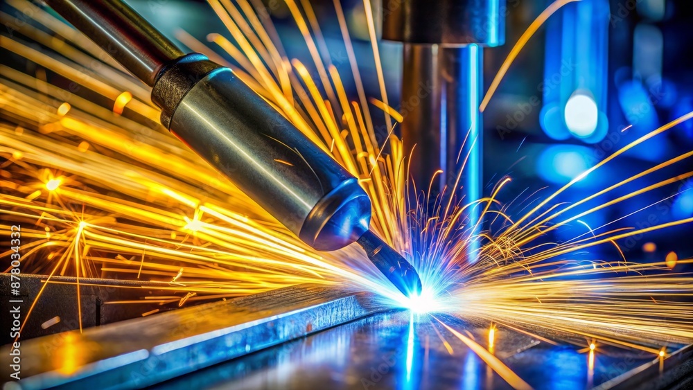 Sparkling argon arc illuminates precise stainless steel welding process ...