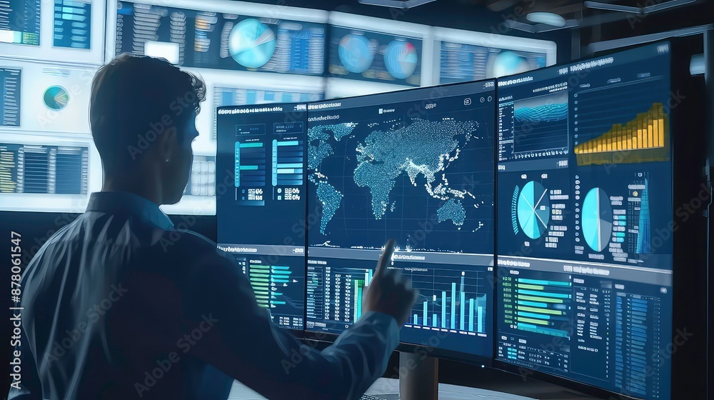 Data CRM business analysis customer report computer technology dashboard system analyst ...