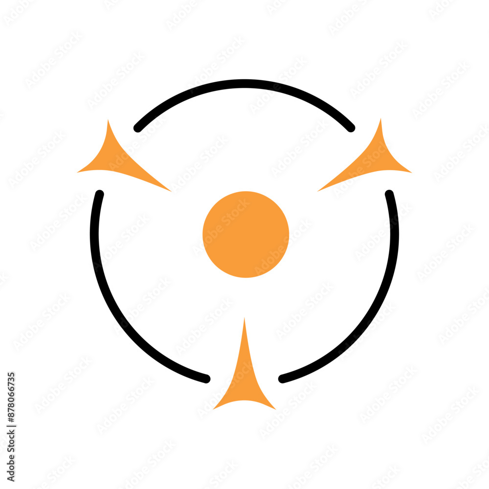Radiation symbol line icon. Hazard, nuclear, warning, toxic ...