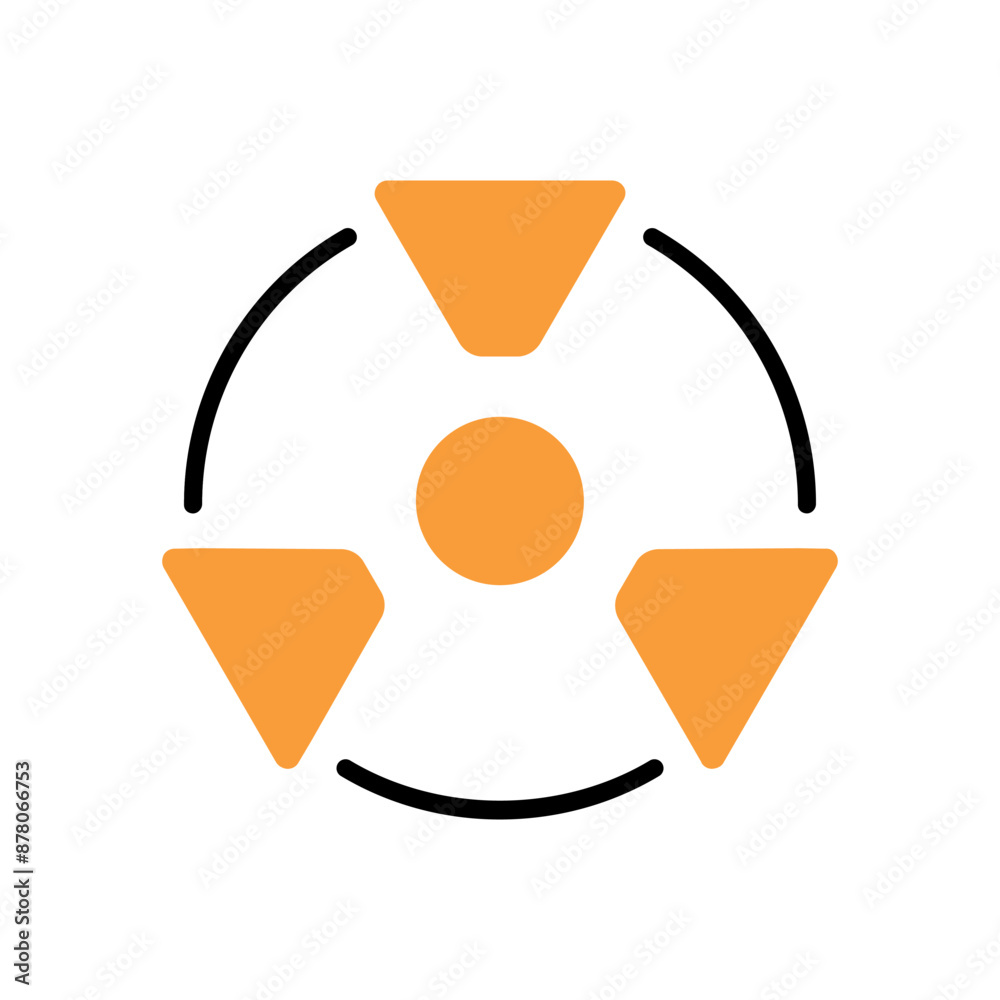 Radiation symbol line icon. Hazard, nuclear, warning, toxic ...