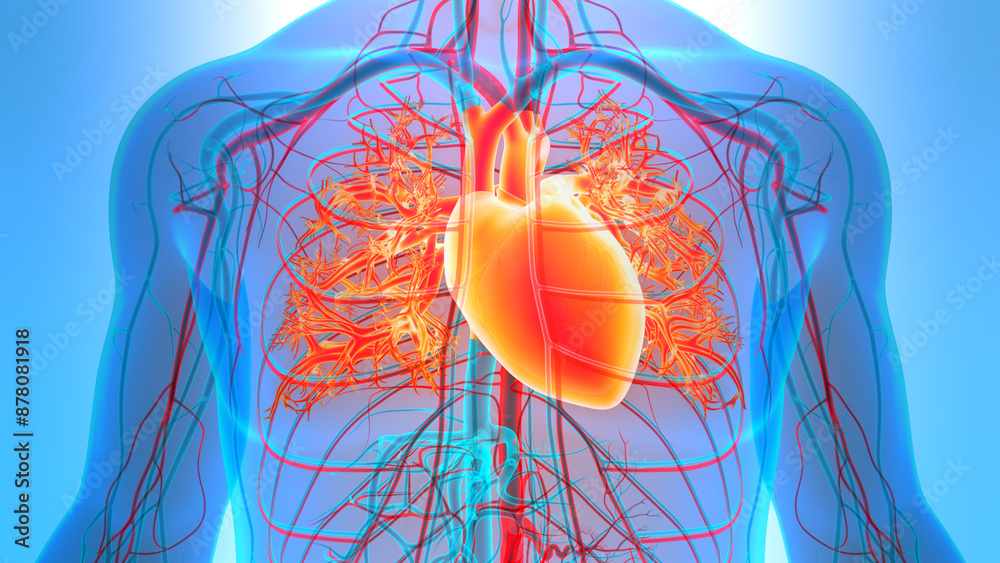Human Circulatory System Heart Anatomy Stock Illustration | Adobe Stock