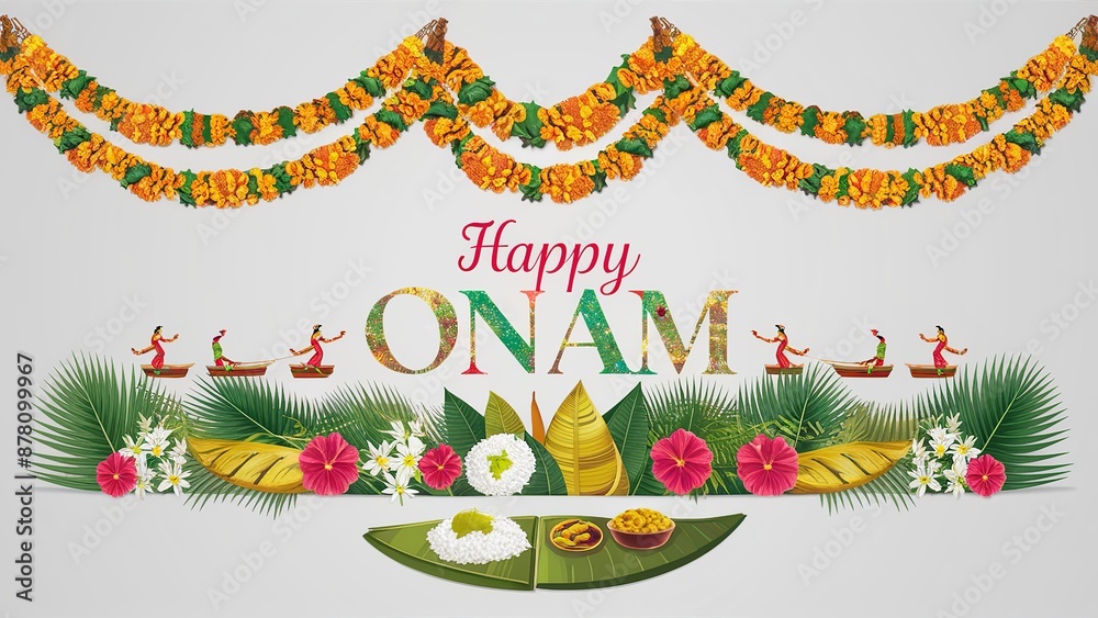 Happy Onam, south Indian festival, happy Onam greetings background ...