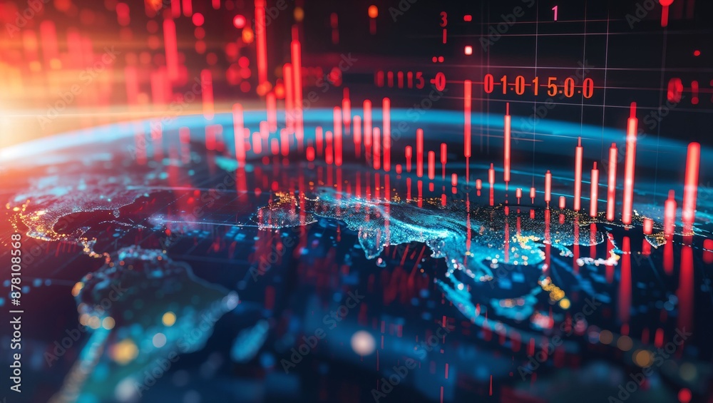 This image combines a glowing view of Earth from space with a vibrant ...