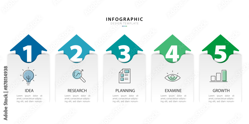 Timeline Creator infographic template. 5 Step timeline journey ...