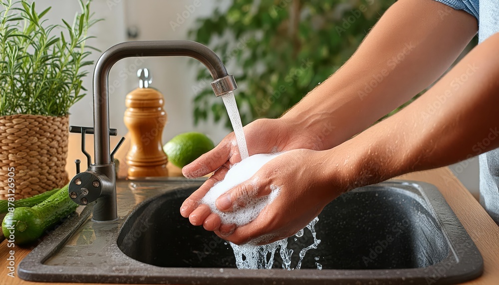 Washing Hands - Hygiene and Prevention - Washing with Soap and Water ...