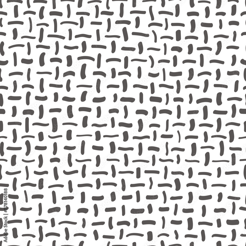 Fabric loose weave fibers seamless pattern tile. Hand drawn basketweave ...