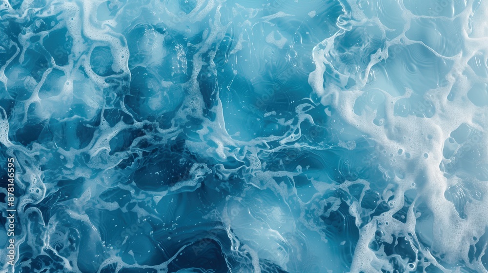 Foamy ocean waves in vibrant blue hues texture background image ...