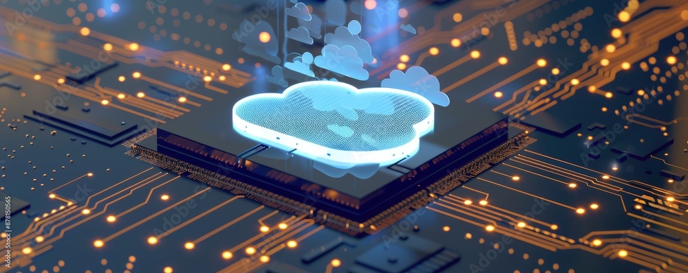 system cloud processor on circuit computer motherboard Stock ...