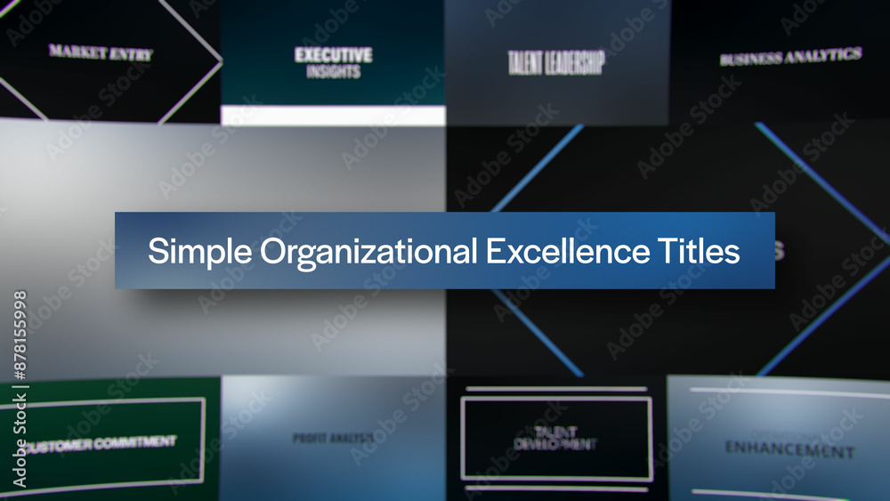 Simple Organizational Excellence Titles | 10 Motion Titles with Control ...