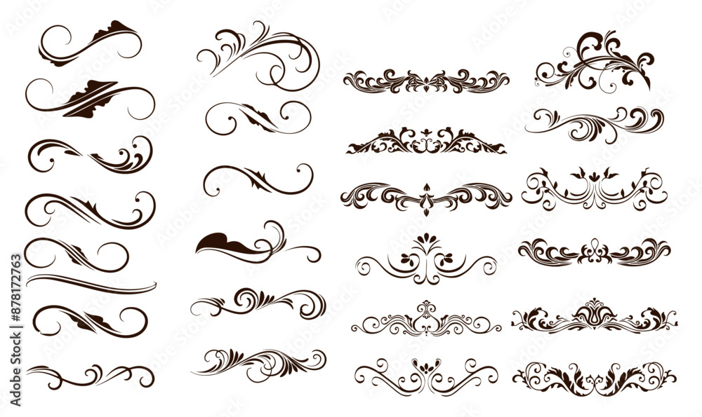 Ornate vintage frames and scroll elements. Classic calligraphy swirls ...
