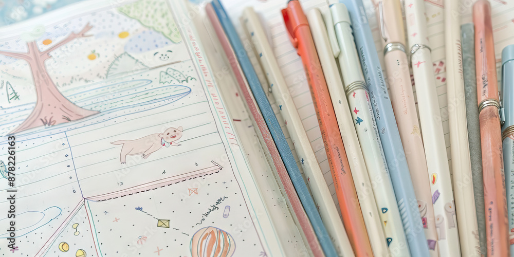 The Organized Notebooks: A neatly arranged stack of labeled notebooks ...