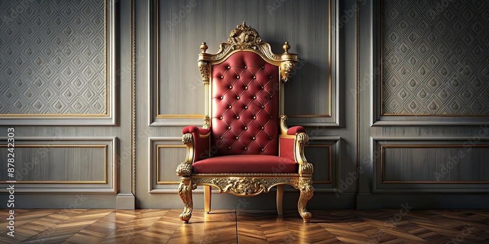 Throne as the focal point in an elegant room, symbolizing authority and ...