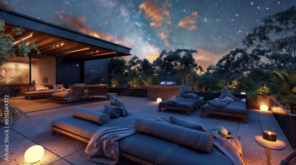 suburban farmhouse with a rooftop terrace designed for stargazing ...