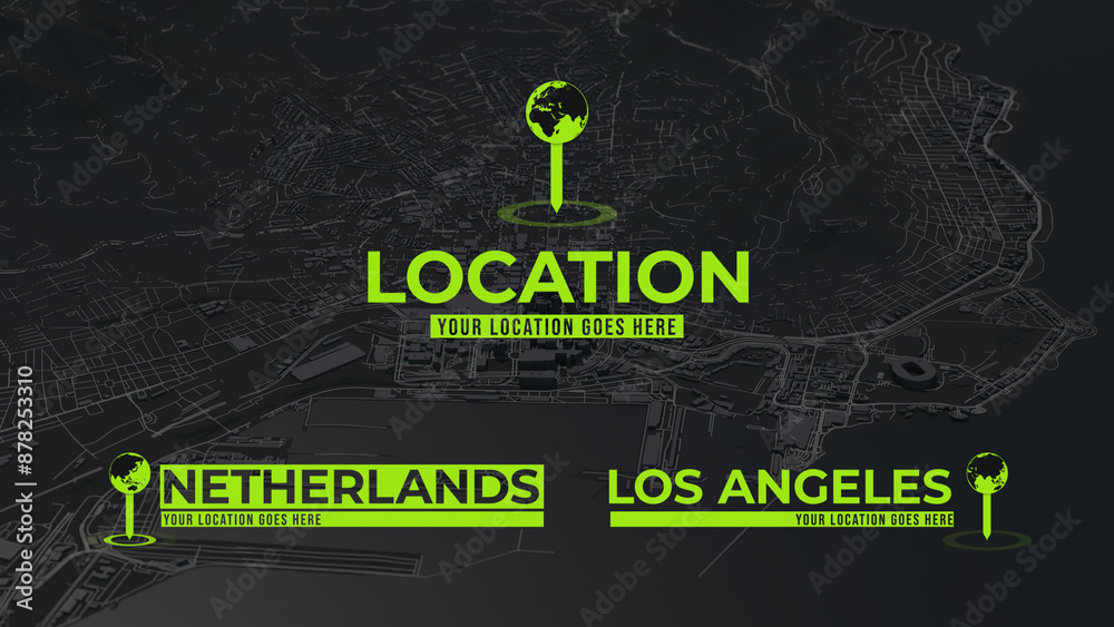 Map Location Titles with World Map Location Pin Stock Template | Adobe ...