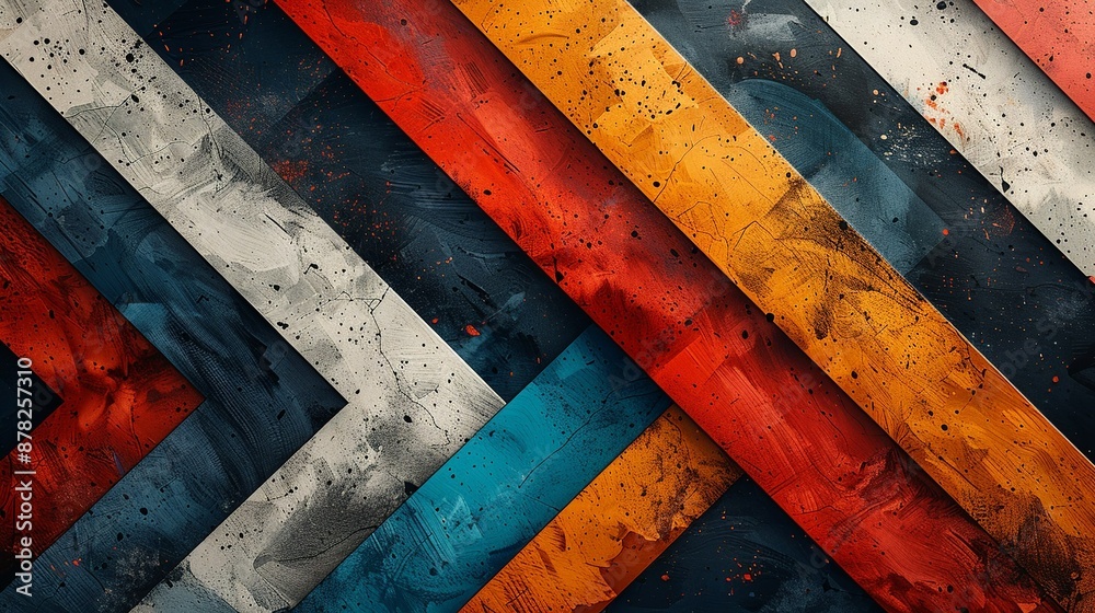 Chevron backgrounds with bold patterns and contrasting colors create a ...