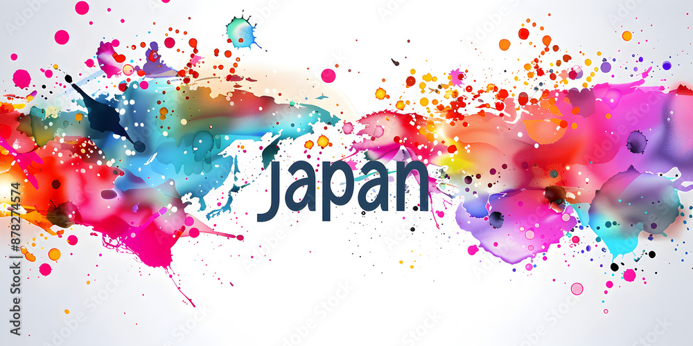 Japan handwritten word text with butterflies vector image, Japan ...