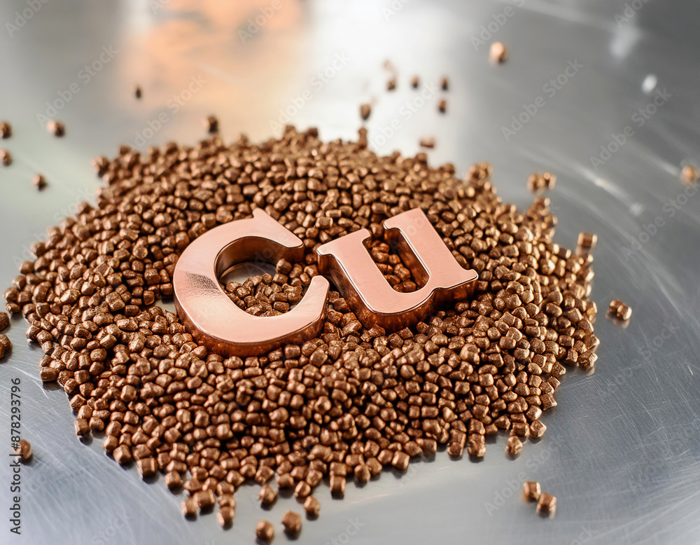 Cu the periodic table symbol for copper sitting on top of some copper ...
