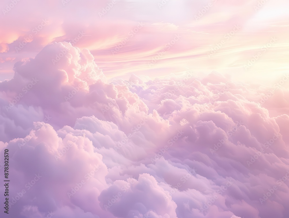 dreamy pink sunset sky cotton candy clouds soft gradients ethereal ...