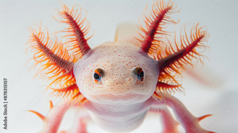 Smiling Axolotl in Aquarium - A charming, high-resolution image of a ...