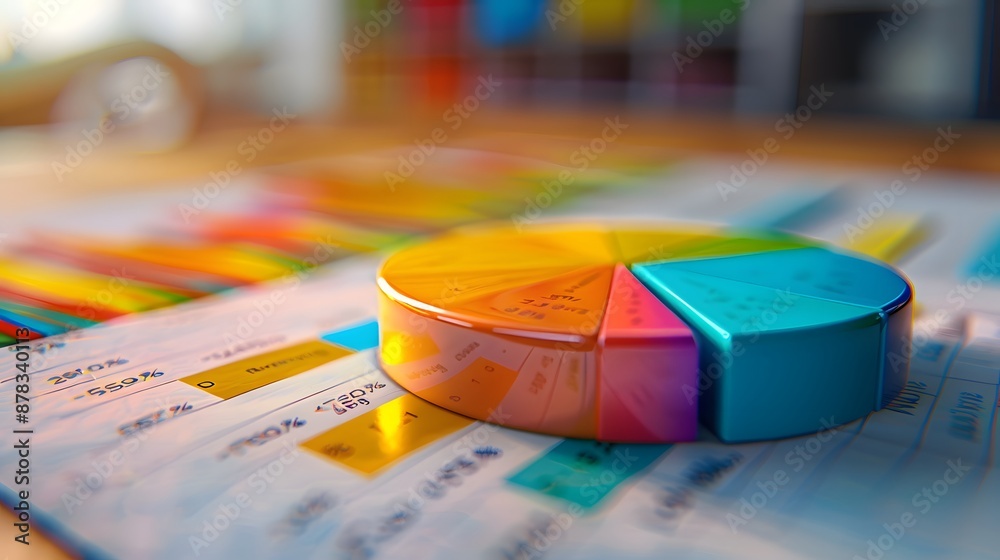 Colorful pie chart with different sections representing market share ...