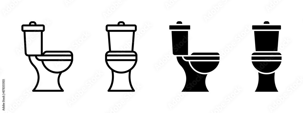 Toilet icon. WC room symbol. Bathroom sign. Simple toilet vector ...