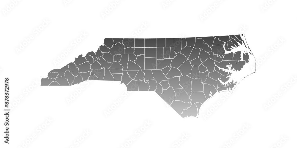 North Carolina administrative map. counties map of North Carolina with ...