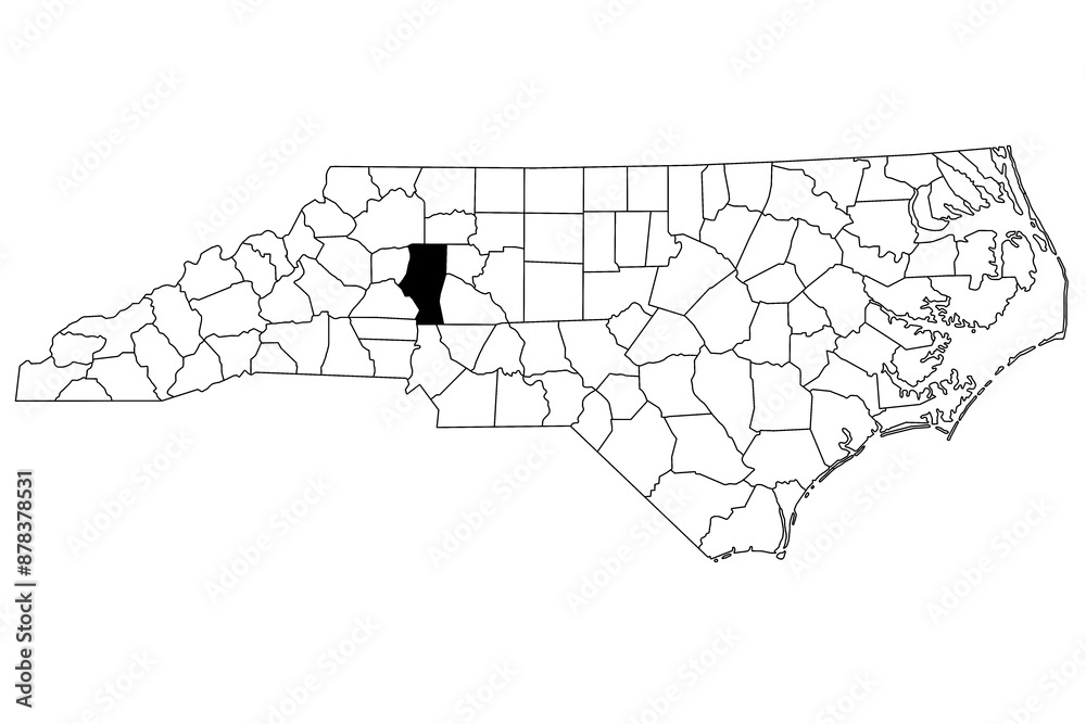 Map of iredell County in North Carolina state on white background ...