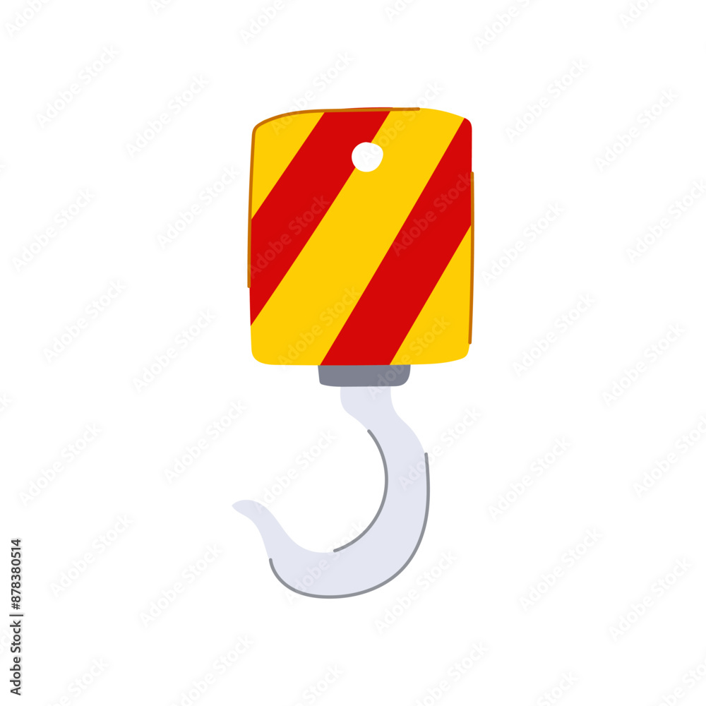 hoist crane hook cartoon. lift construction, lifting heavy, industry ...