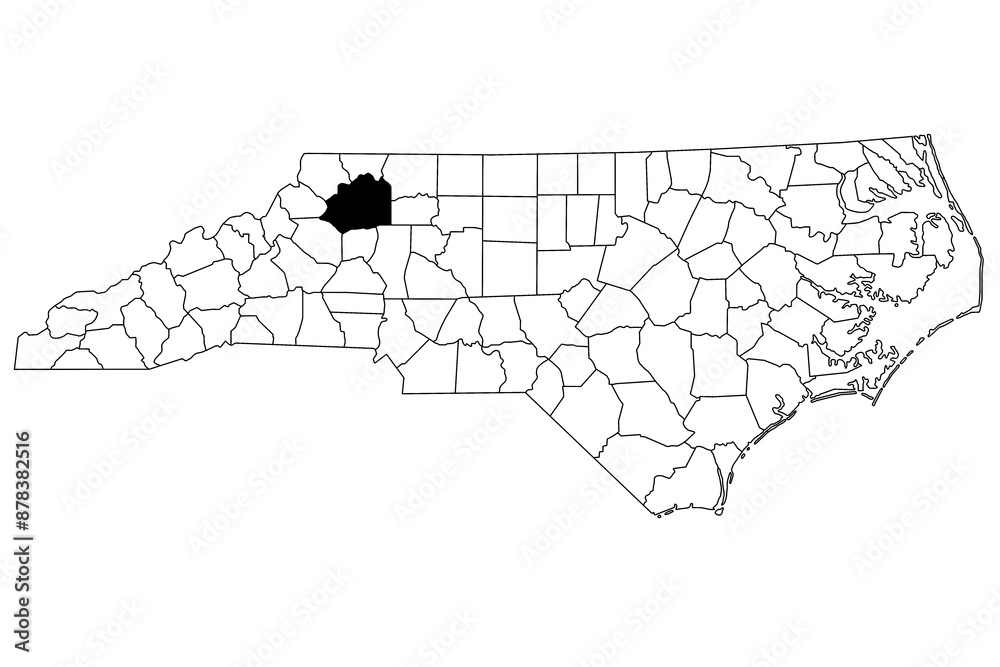 Map of Wilkes County in North Carolina state on white background ...