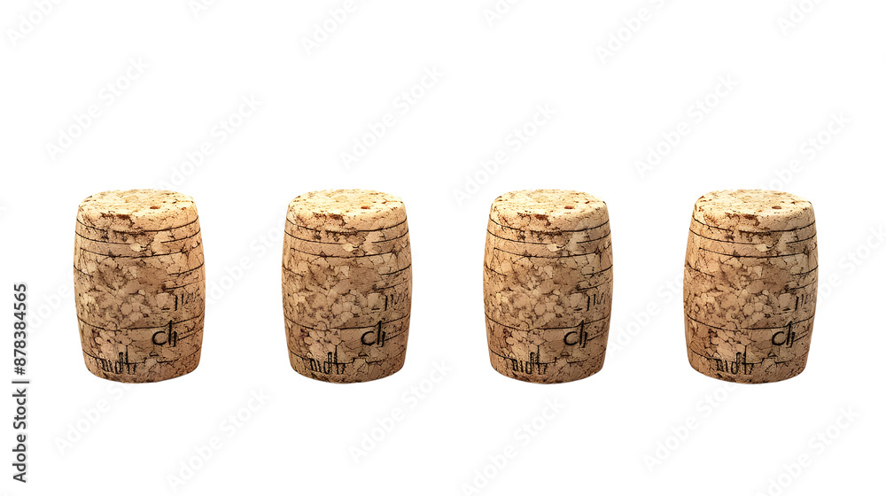 Set of Cork Stoppers in Assorted Sizes for Bottles and Jars isolated on ...