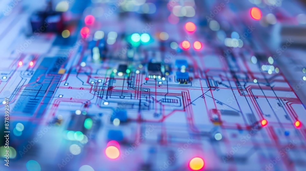 Blueprints with electrical schematics and wiring diagrams specify ...