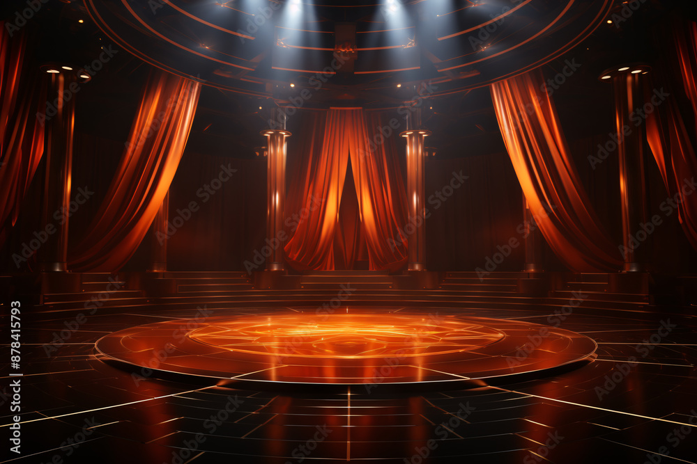 Modern dance stage light background with spotlight illuminated and ...