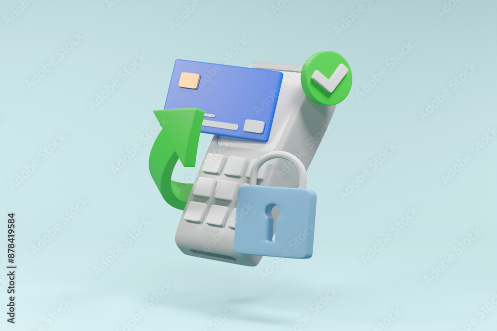 A detailed 3D render showcasing the security and efficiency of card ...