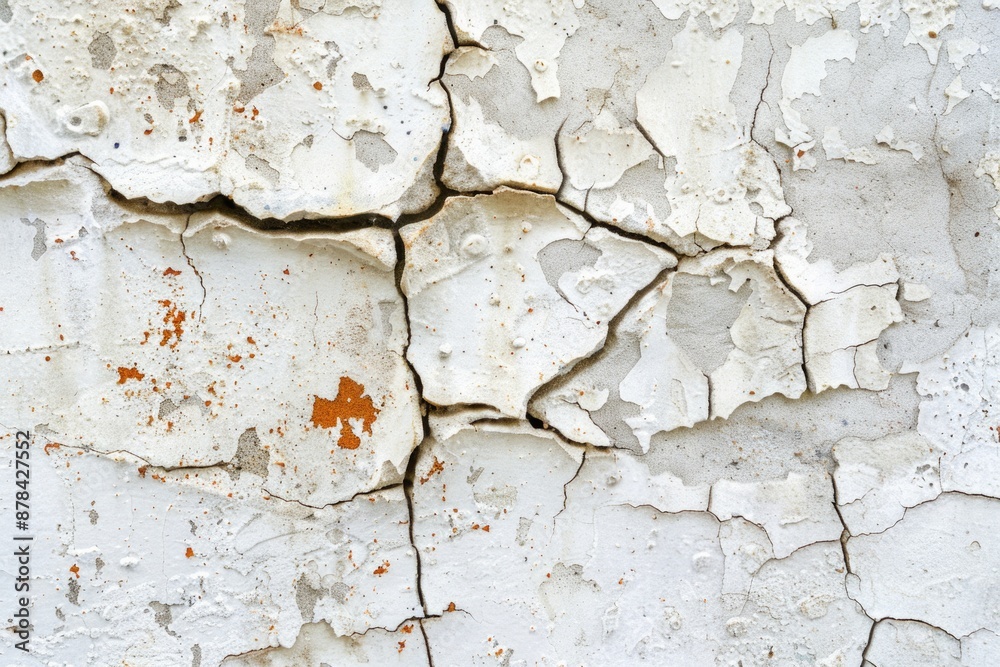 Fissures in Antique White Wall Texture, Stucco and Concrete Background ...
