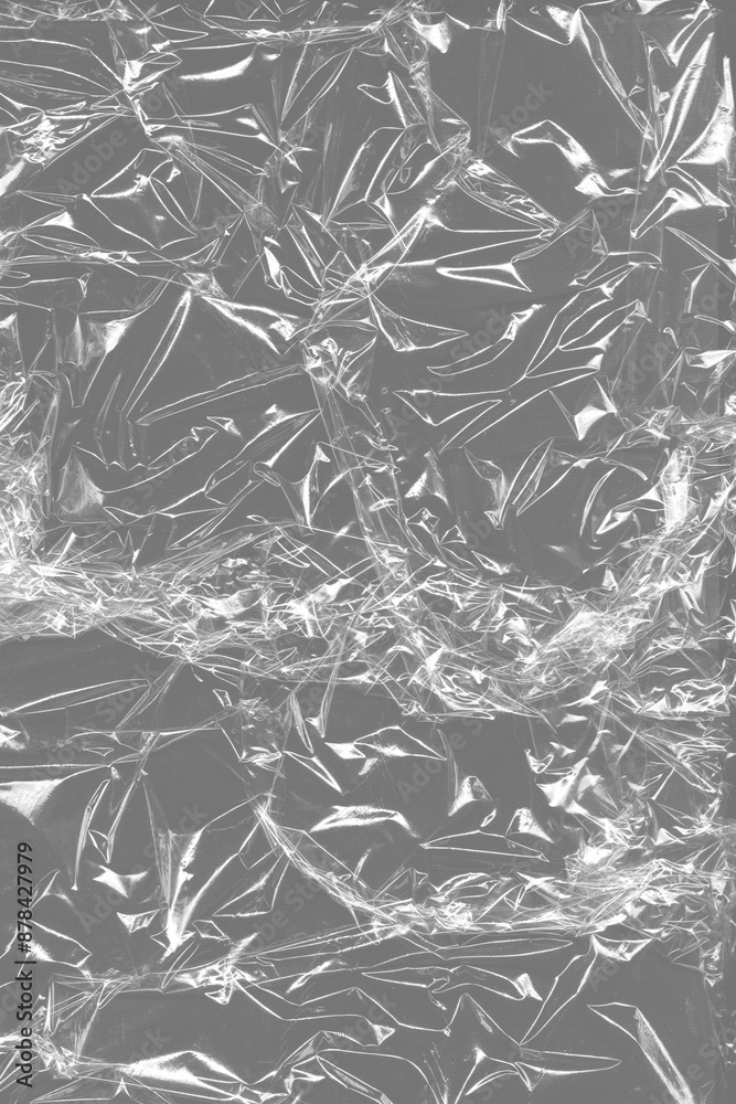 Wrinkled polyethylene warp overlay effect. Realistic plastic ...