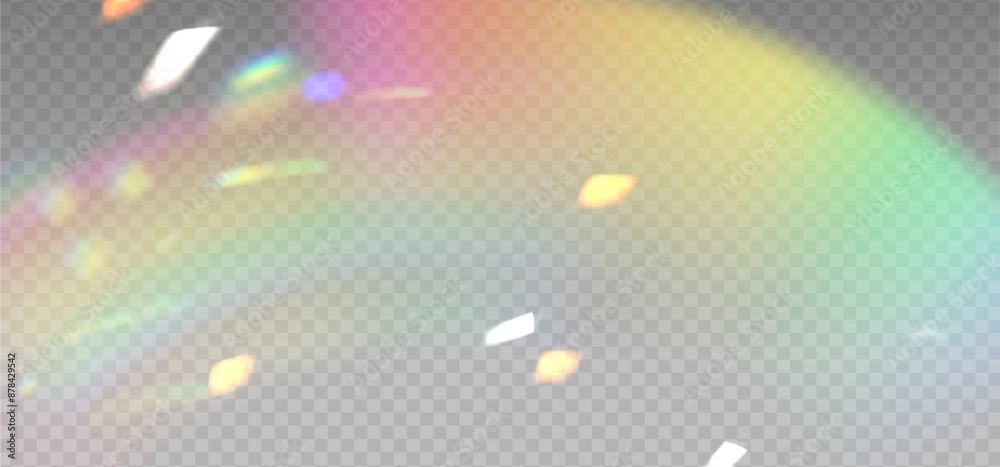 Rainbow light prism effect layer, transparent overlay background ...