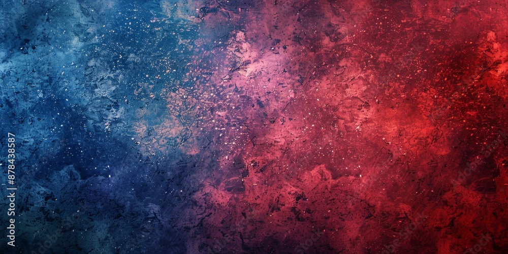 Distressed abstract grunge textures in vibrant red and blue tones ...